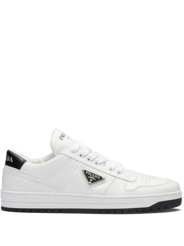 Prada Logo-plaque Leather Sneakers
