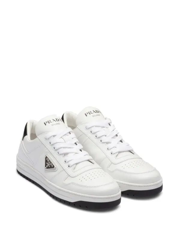 Prada Logo-plaque Leather Sneakers