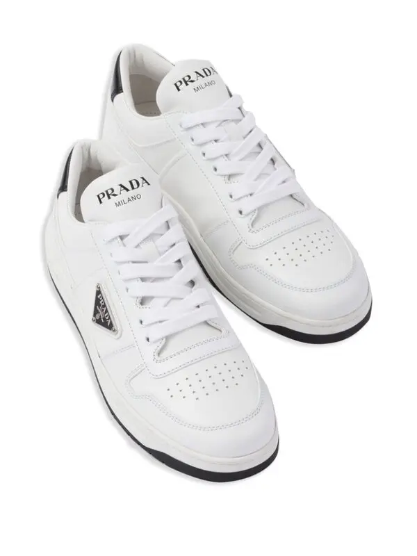 Prada Logo-plaque Leather Sneakers