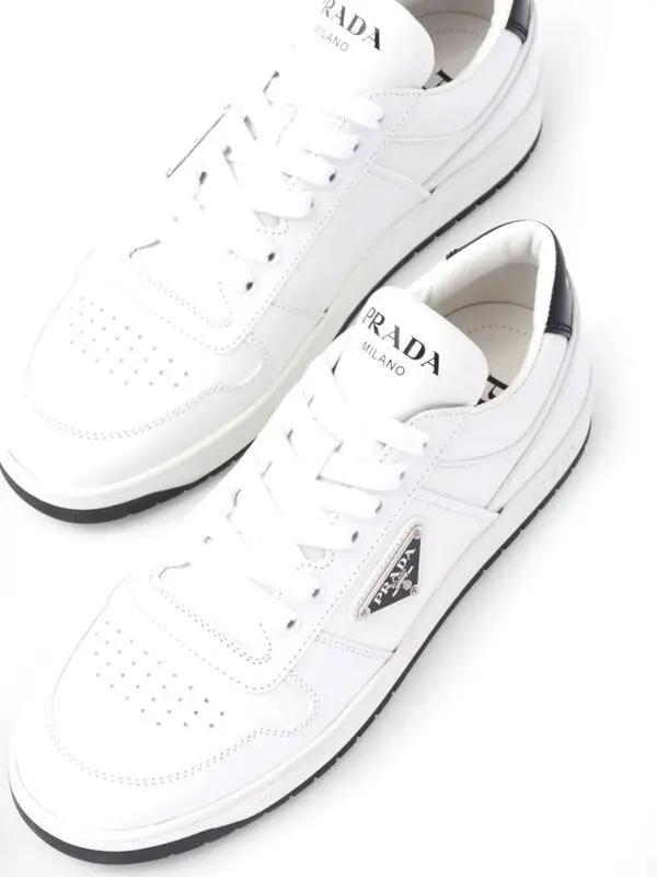 Prada Logo-plaque Leather Sneakers