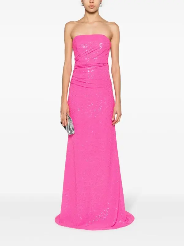 NISSA Strapless Sequin Gown