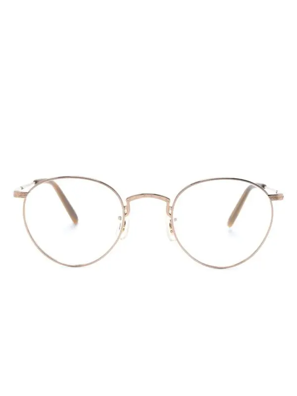 Oliver Spencer Round-frame Titanium Eyeglasses - Gold