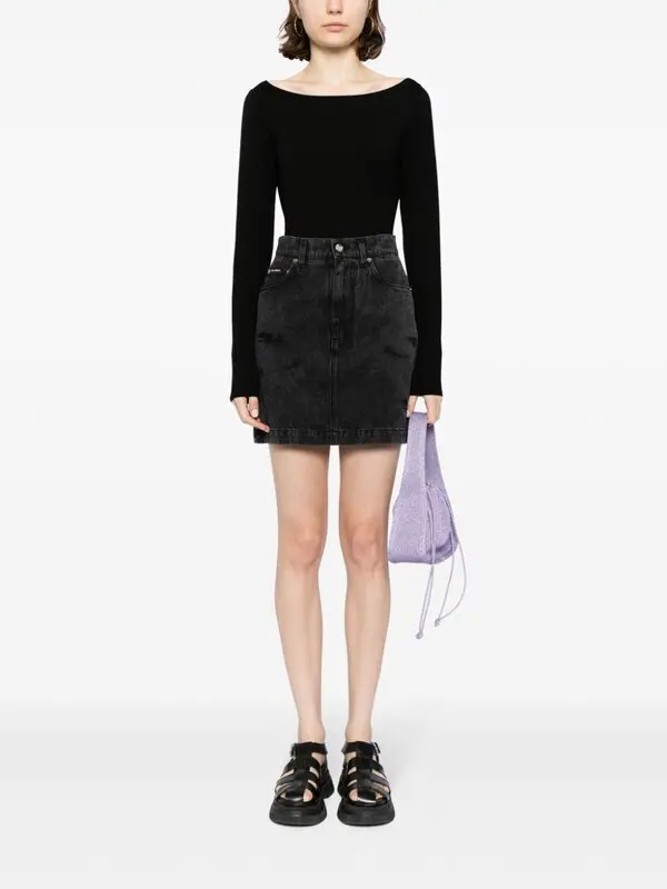 REFORMATION Wiley Boat-neck Top - Black