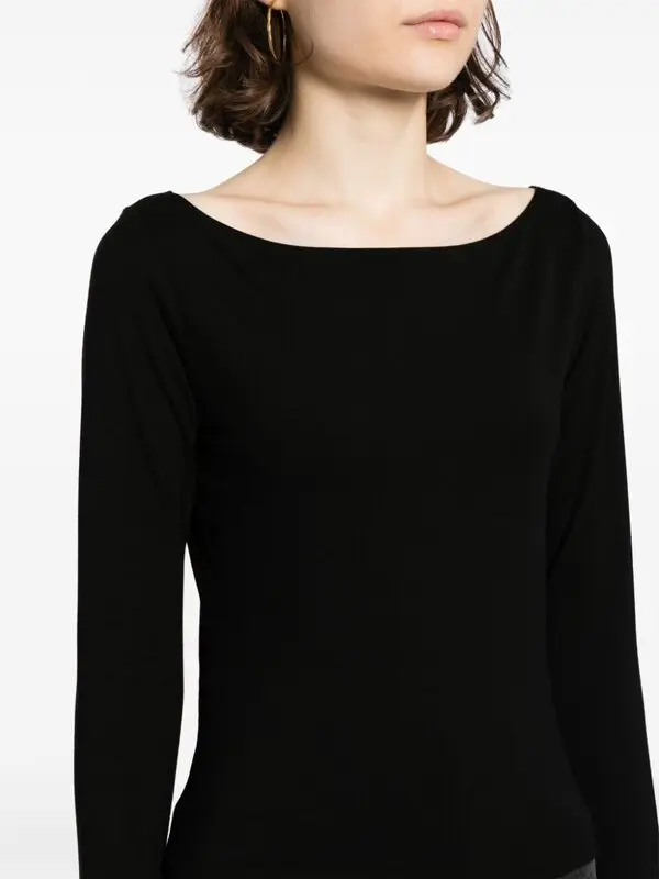 REFORMATION Wiley Boat-neck Top - Black