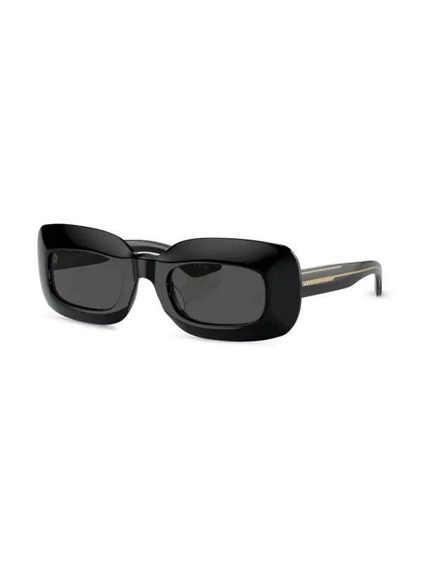 Oliver Spencer 1966c Rectangle-frame Sunglasses - Black