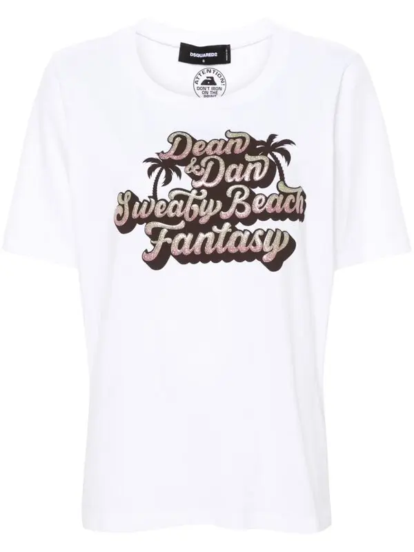 Dsquared2 Sweaty Beach Fantasy" Cotton T-shirt - White