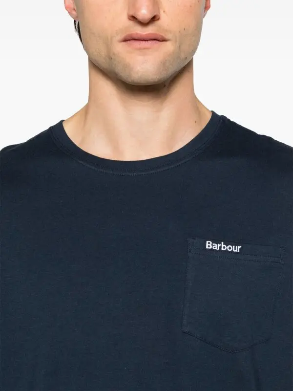Barbour Logo-embroidered Cotton T-shirt - Blue