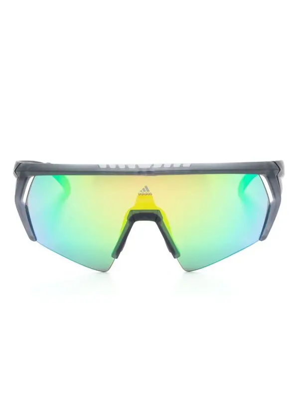 Adidas Cmpt Aero Shield-frame Sunglasses - Grey