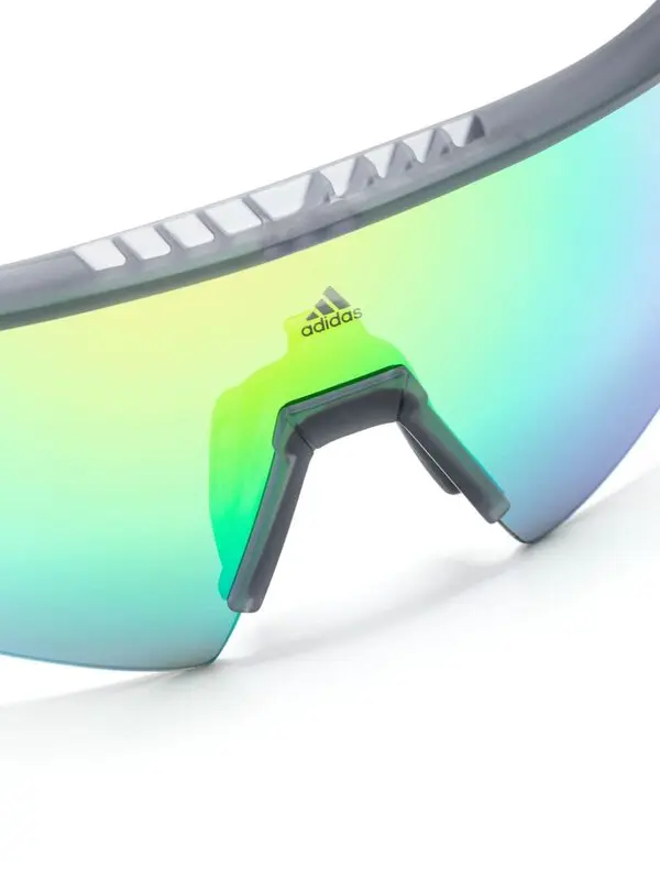 Adidas Cmpt Aero Shield-frame Sunglasses - Grey