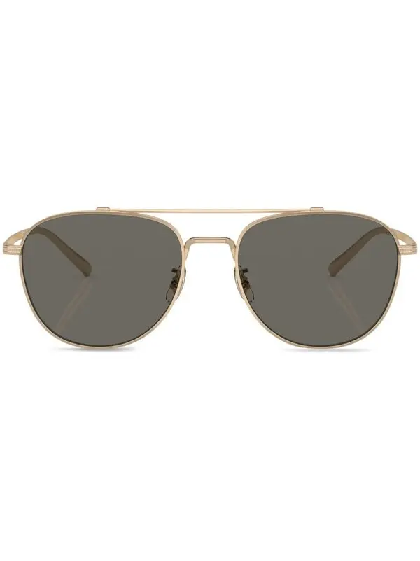 Oliver Spencer Rivetti Pilot Sunglasses - Gold