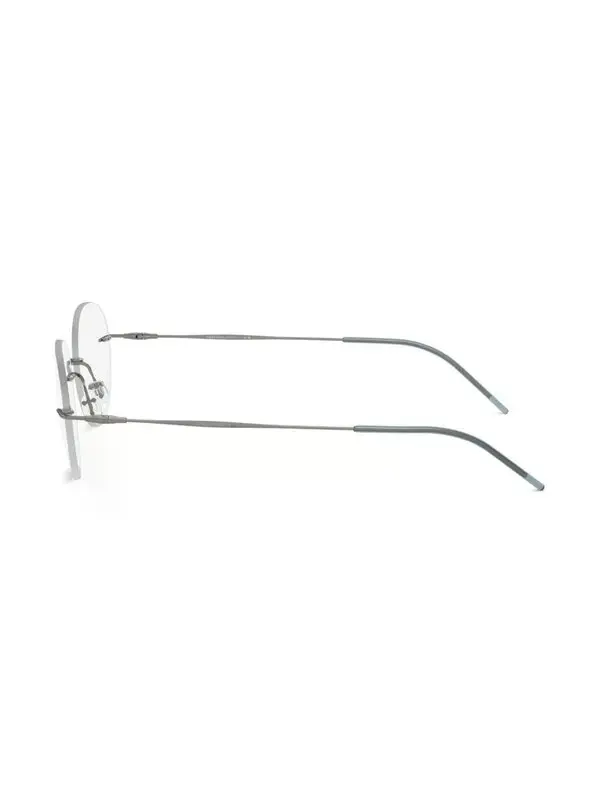 Giorgio Armani Rimless Round-frame Eyeglasses - Grey