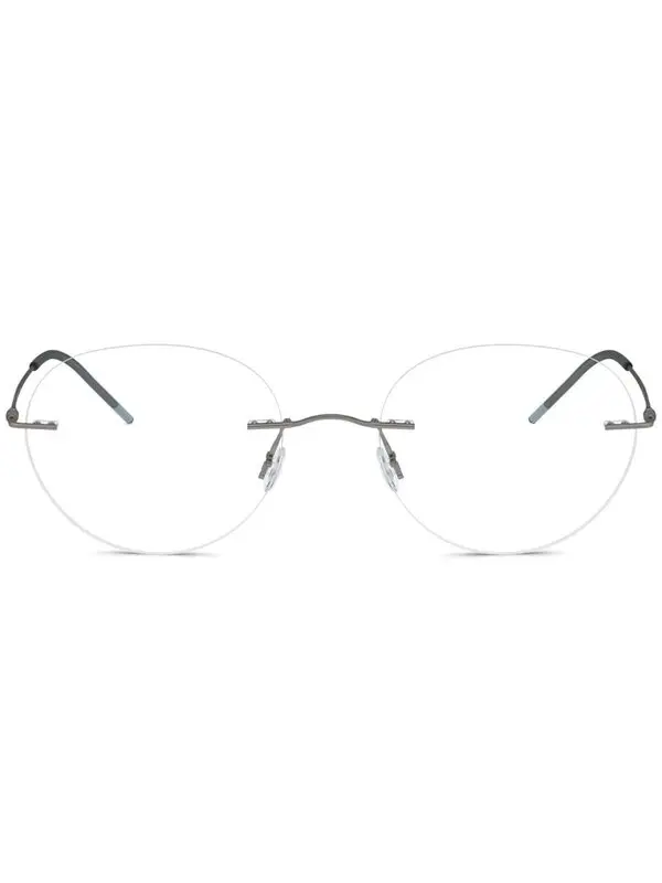 Giorgio Armani Rimless Round-frame Eyeglasses - Silver