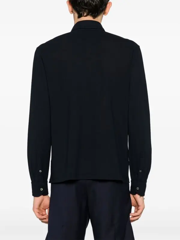 DRUMOHR Spread-collar Cotton Polo Shirt - Blue