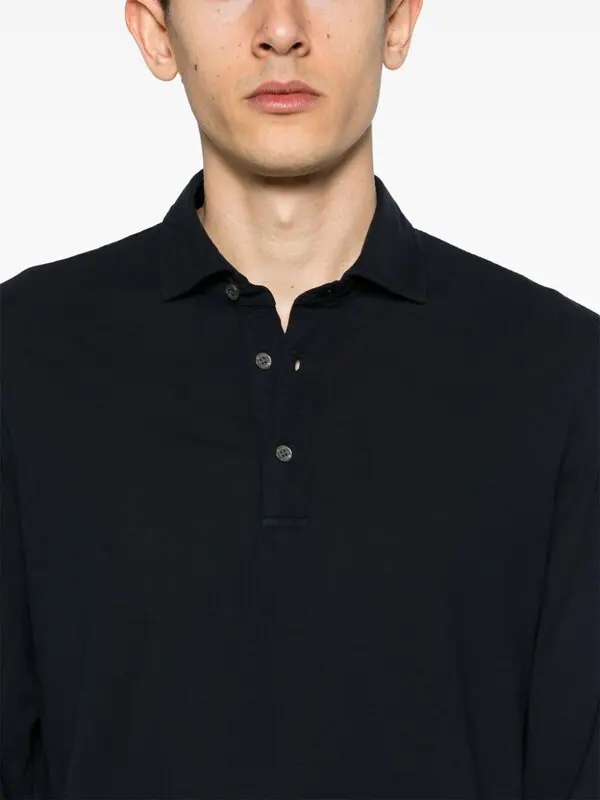 DRUMOHR Spread-collar Cotton Polo Shirt - Blue