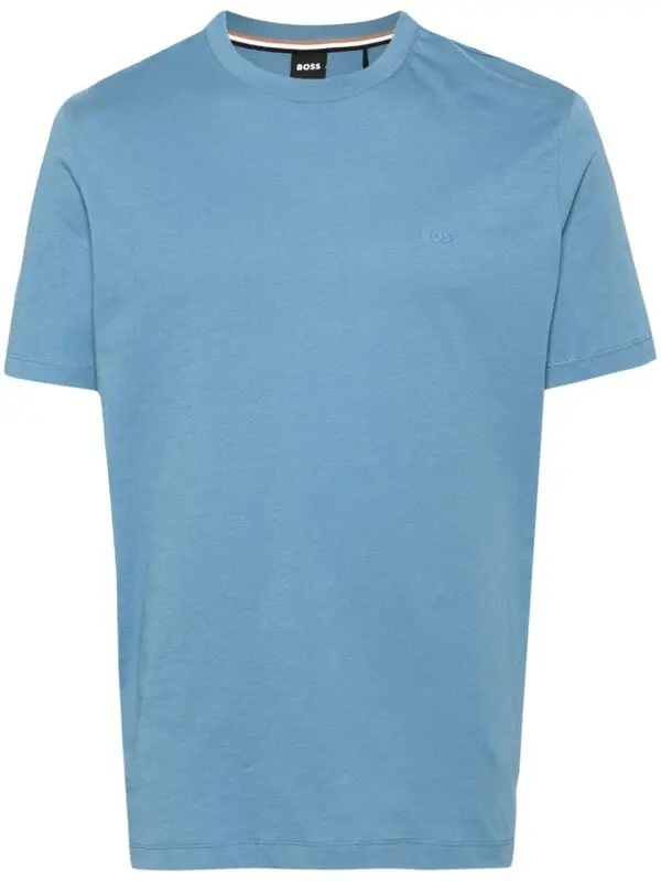 BOSS Raised-logo Cotton T-shirt - Blue