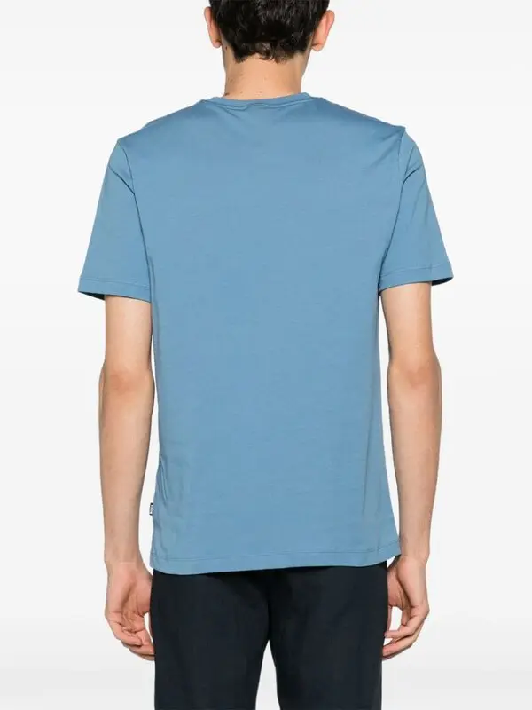 BOSS Raised-logo Cotton T-shirt - Blue