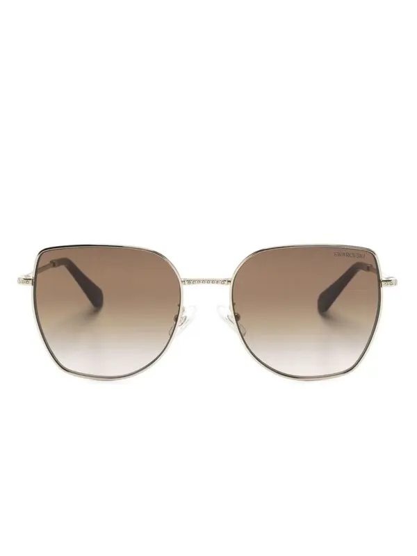SWAROVSKI Oversize Frame Sunglasses - Gold