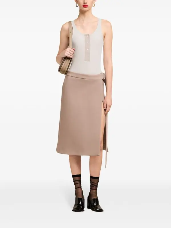 AMI Paris Button-front Ribbed Tank Top - Grey