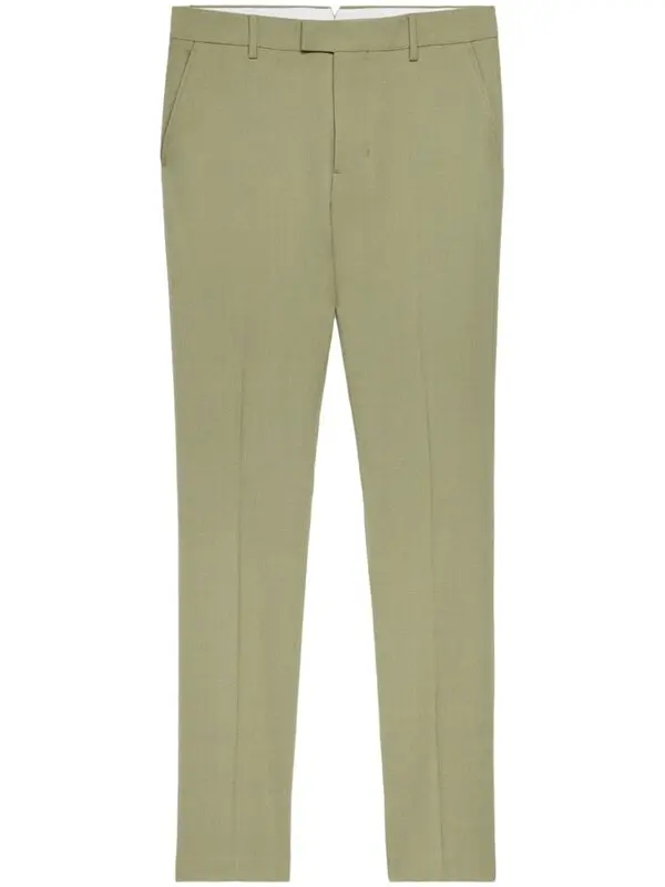 AMI Paris Tailored Virgin Wool Trousers - Green