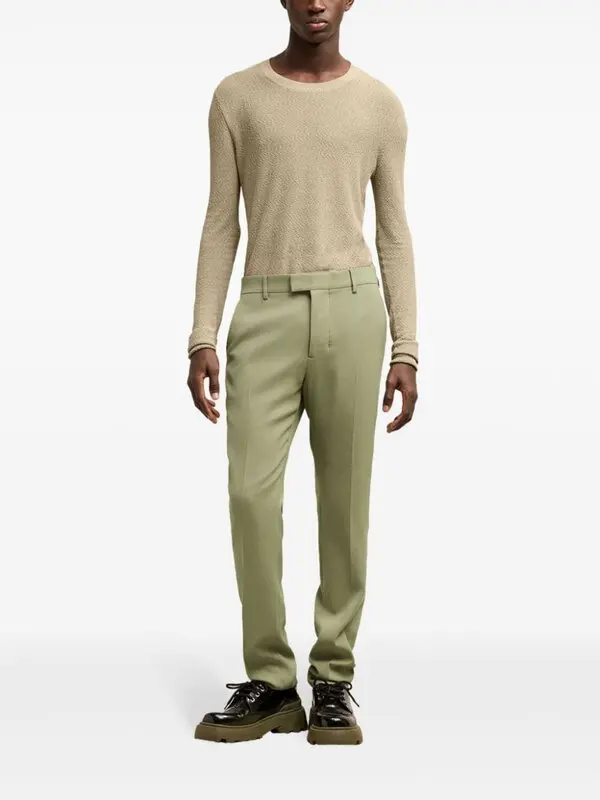 AMI Paris Tailored Virgin Wool Trousers - Green