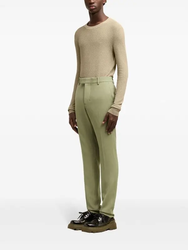 AMI Paris Tailored Virgin Wool Trousers - Green