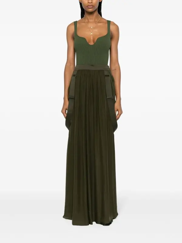 Max Mara Jedy Silk Maxi Skirt - Green