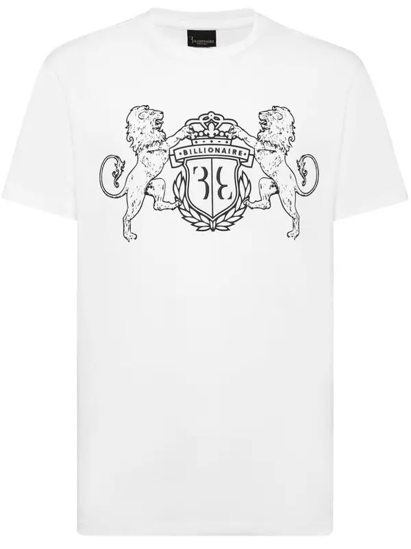 BILLIONAIRE Logo-embroidered Cotton T-shirt - White