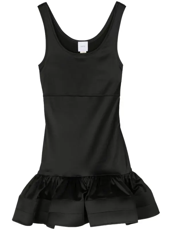 Patou Ruffled Satin Tank Dress