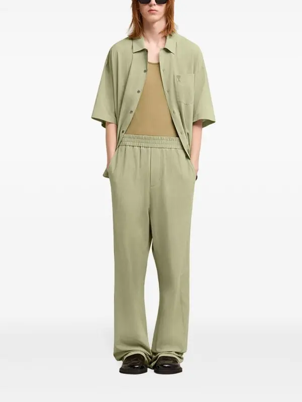 AMI Paris De Coeur Cotton Trousers - Green