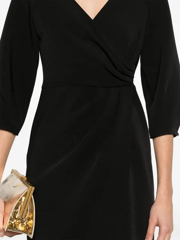 NISSA Wrap-design Crepe Midi Dress