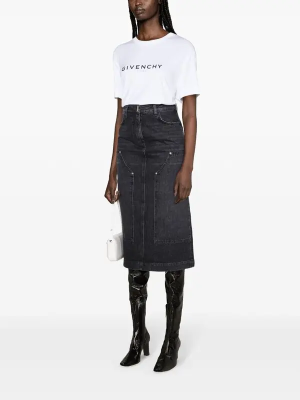 Givenchy High-rise Denim Midi Skirt