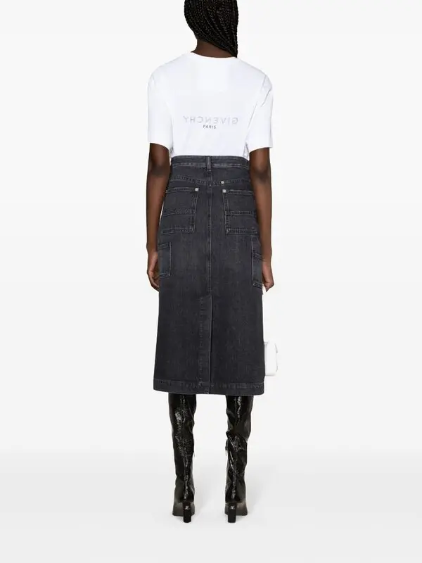Givenchy High-rise Denim Midi Skirt