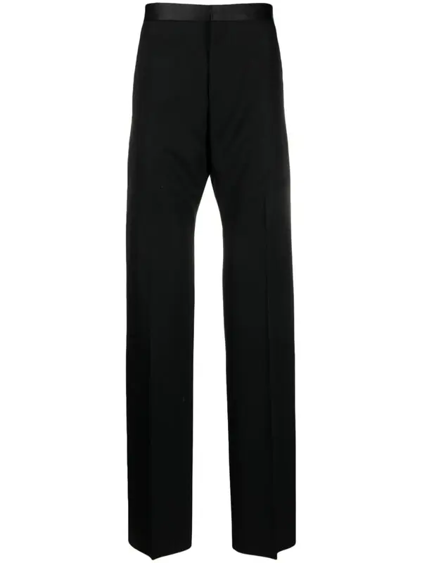 Givenchy Satin-trim Straight-cut Tailored Trousers - Black