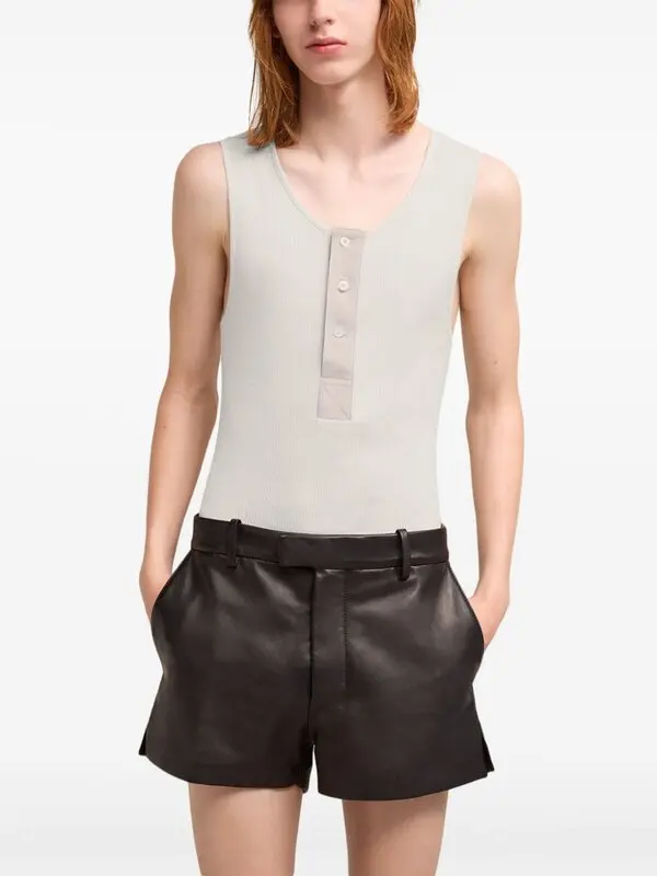 AMI Paris Ribbed Cotton Tank Top