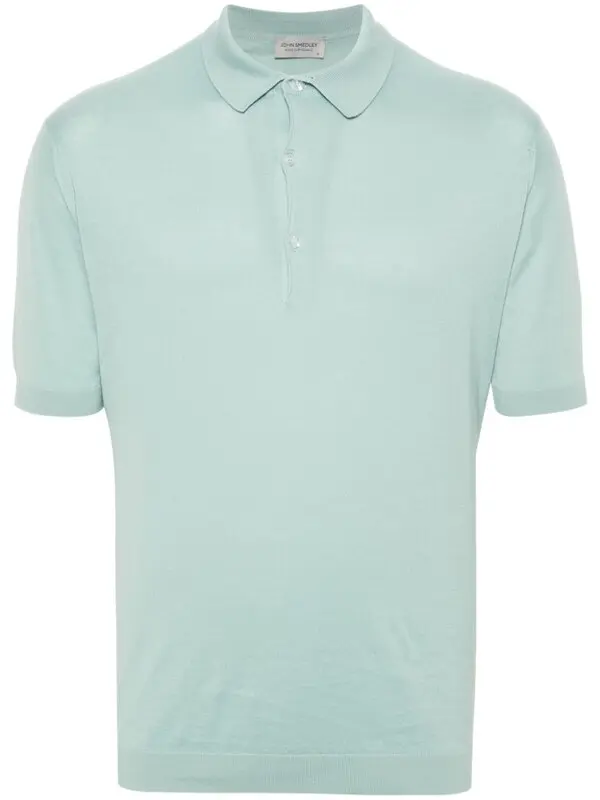 John Smedley Adrian Fine-knit Polo Shirt - Green
