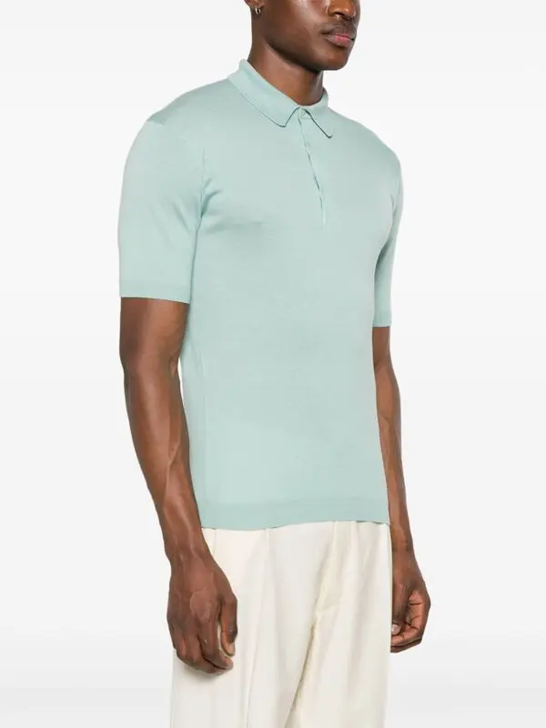 John Smedley Adrian Fine-knit Polo Shirt - Green