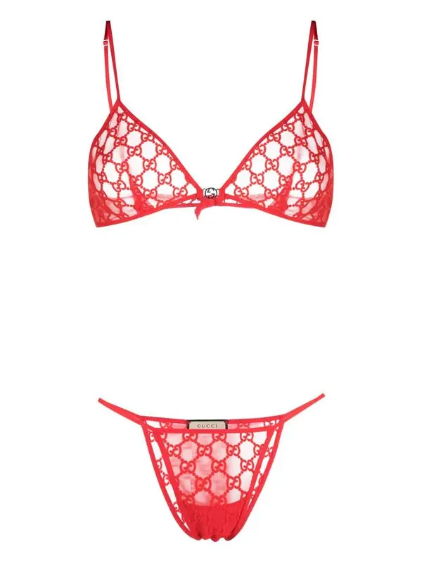 Gucci Gg Semi-sheer Lingerie Set