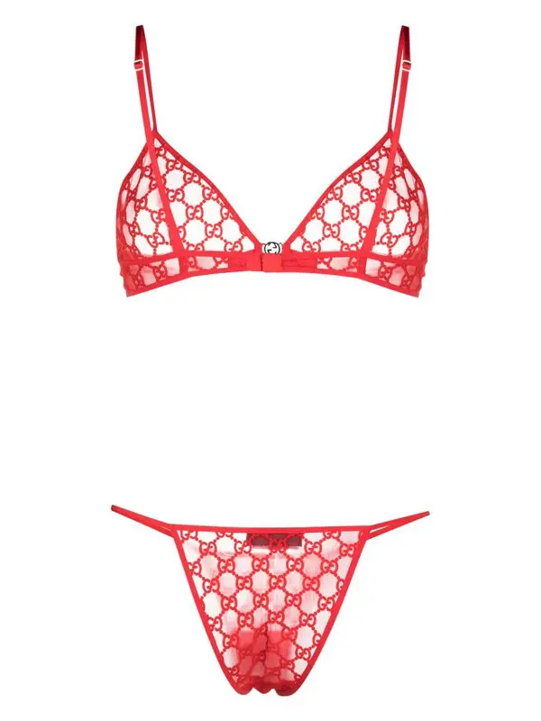 Gucci Gg Semi-sheer Lingerie Set