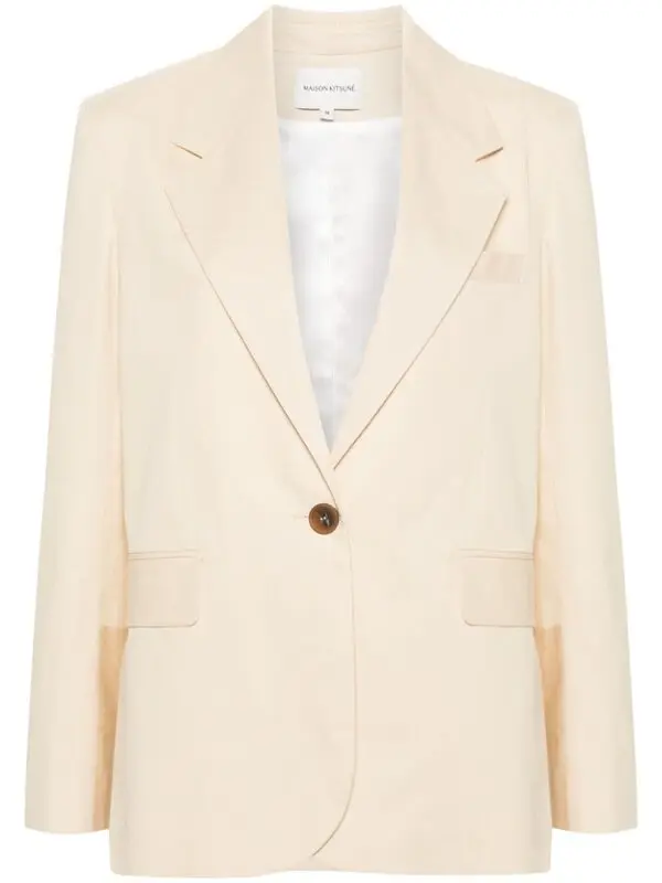Maison Kitsuné Tailored Cotton Blazer - Neutrals