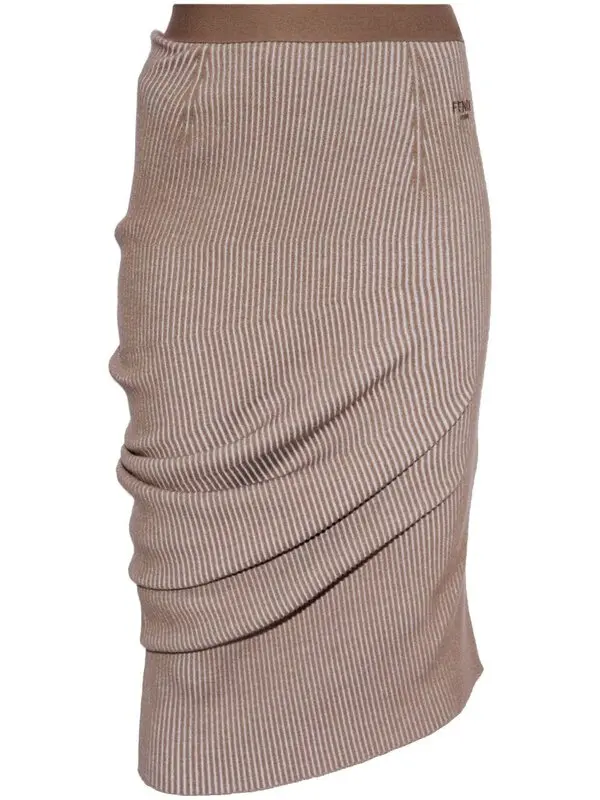 Fendi Rib-knit Wool Pencil Skirt