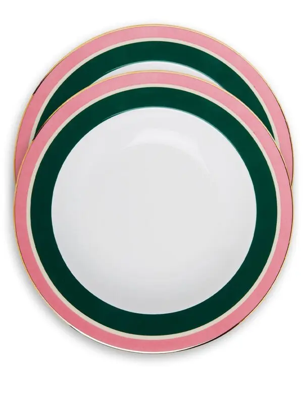 La DoubleJ Rainbow Soup Plates - Green