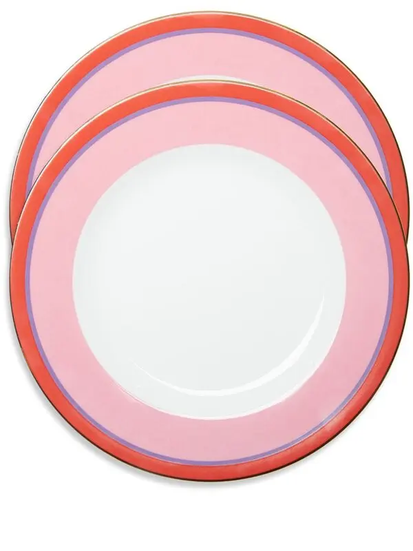 La DoubleJ Rainbow Dinner Plates - Pink