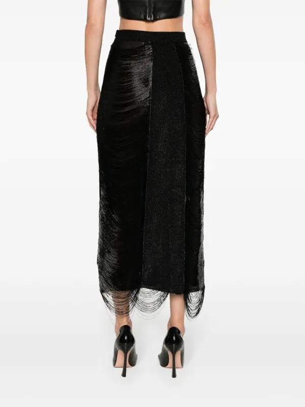 Alexander McQueen Fringe-detail Panelled Skirt