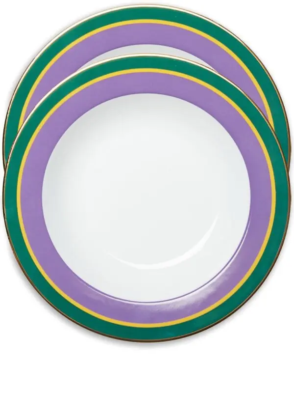 La DoubleJ Rainbow Soup Plates - Purple