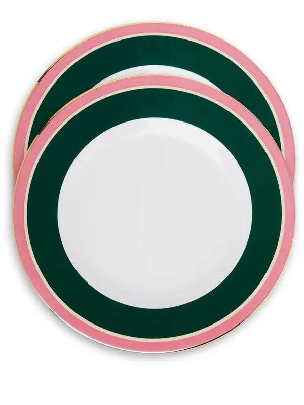 La DoubleJ Rainbow Dinner Plates - Green