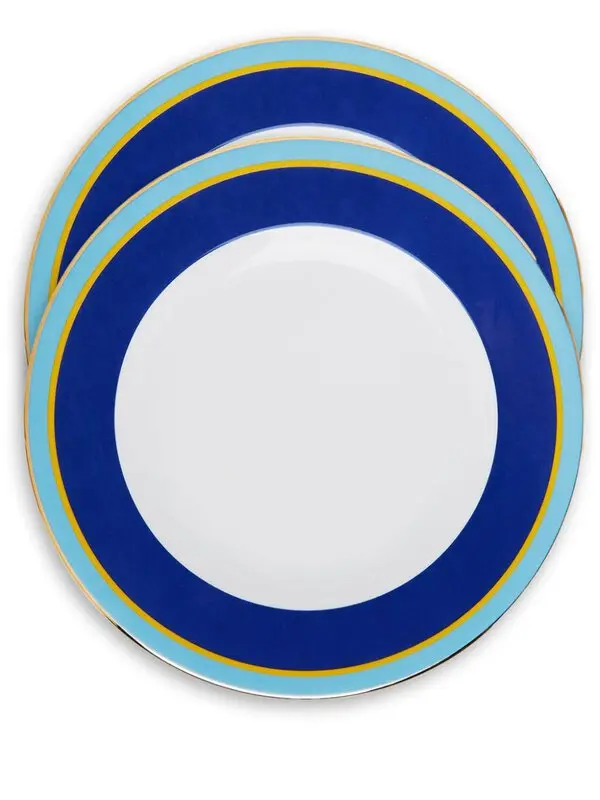 La DoubleJ Rainbow Dinner Plates - Blue
