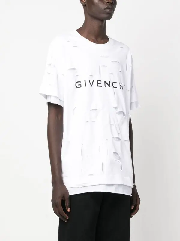 Givenchy Logo-print Distressed Cotton T-shirt