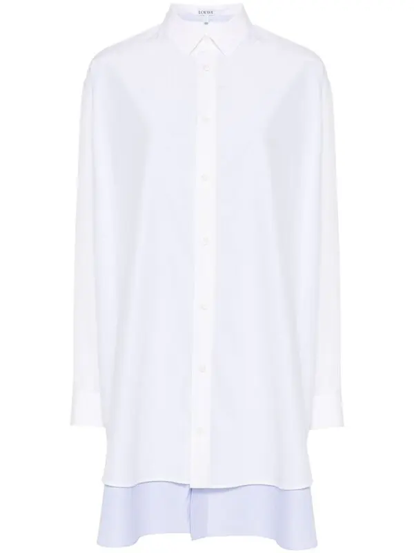 Loewe Layered Poplin Shirt Dress - White
