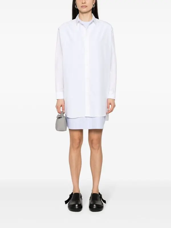 loewe cotton blend poplin dress + Paula's Ibiza Anagram cotton-poplin mini dress - white