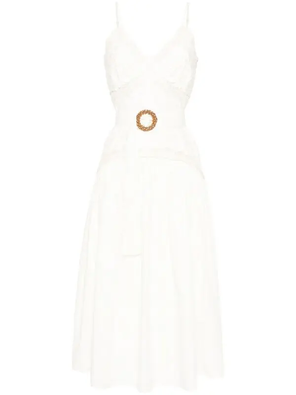 TWINSET Floral-embroidered Midi Dress
